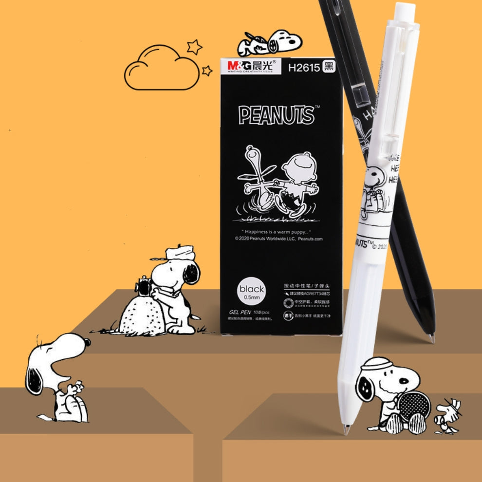Peanuts Snoopy Charlie Brown Retractable Pens - Happy Black & White ...