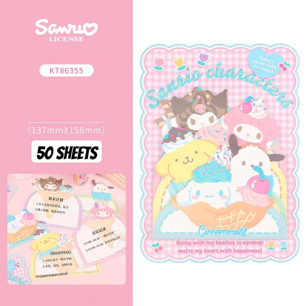 Sanrio Ice Cream Memo Paper Sticky Notes Hello Kitty & Friends ...